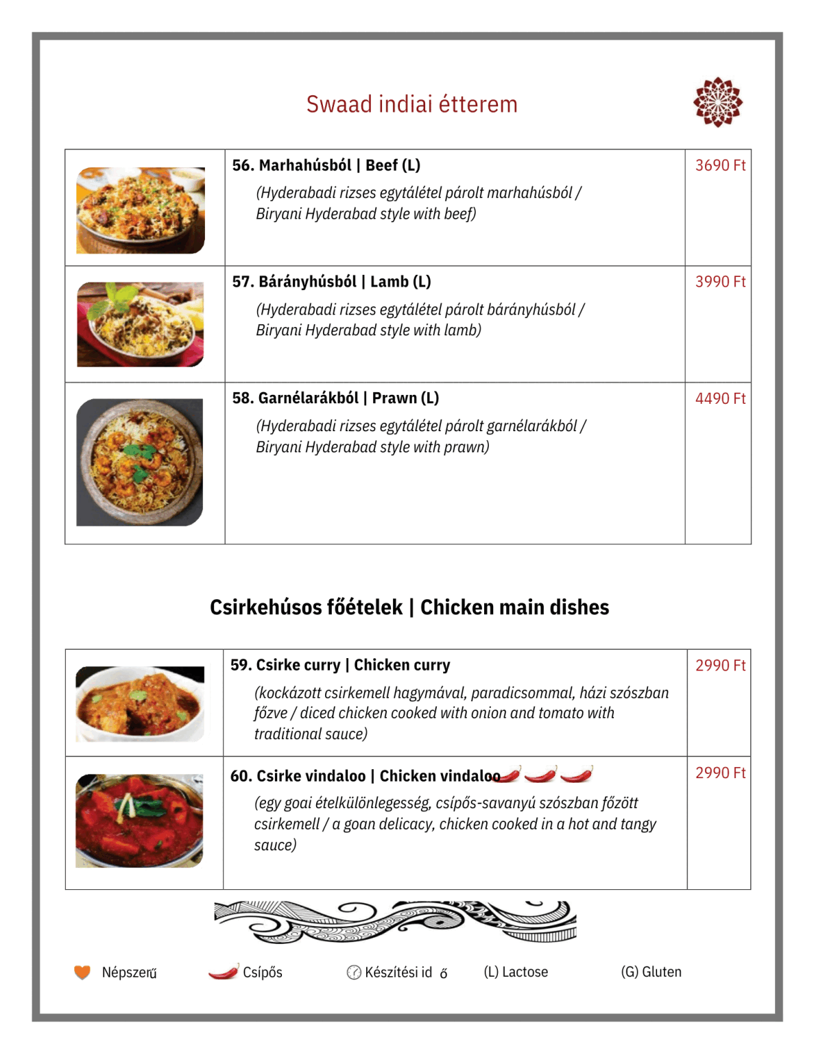 Menu – Swaad