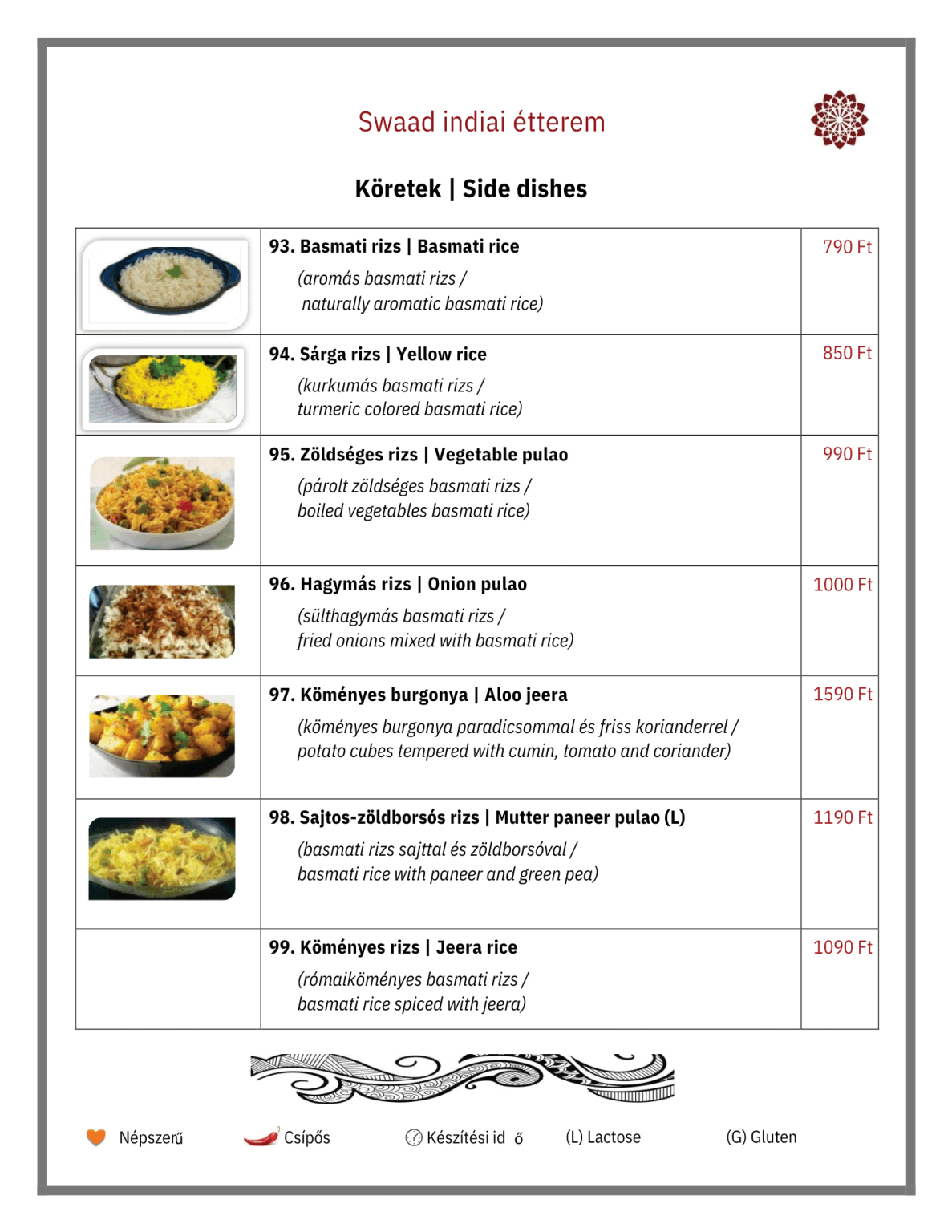 Menu – Swaad