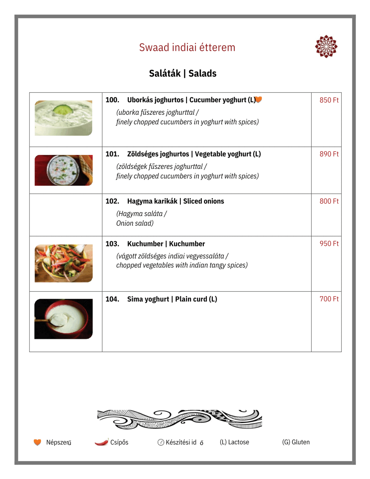 Menu – Swaad