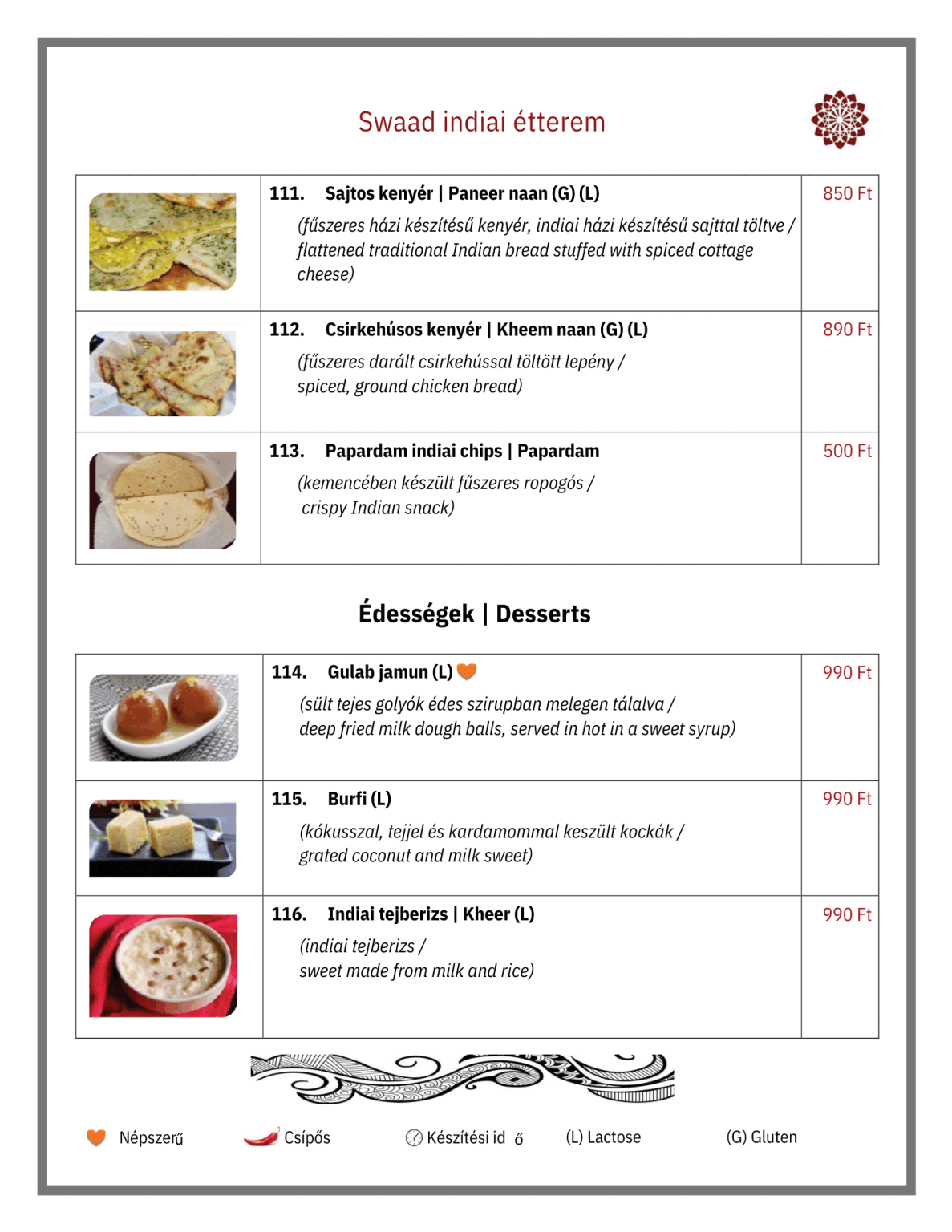 Menu – Swaad