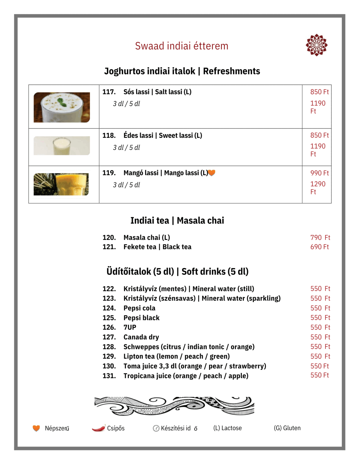 Menu – Swaad