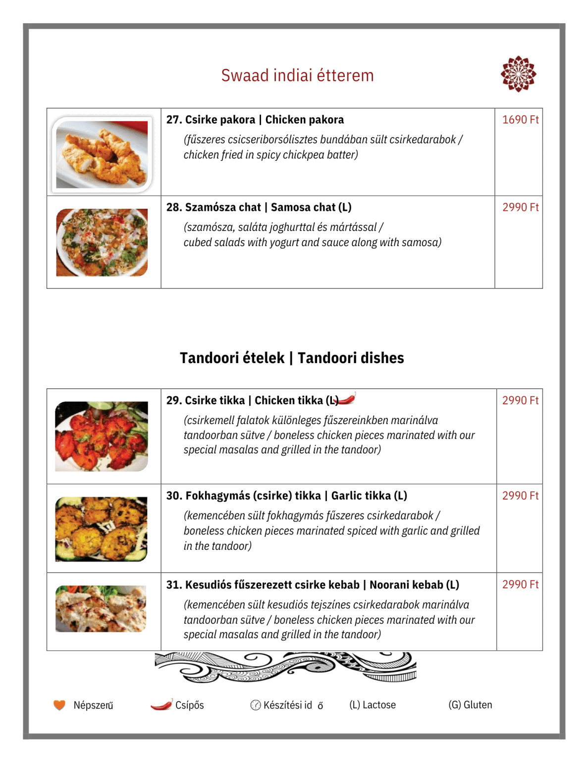 Menu – Swaad